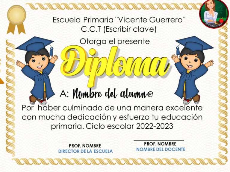 Plantillas de Diplomas de graduación para editar - maestrajudith.com