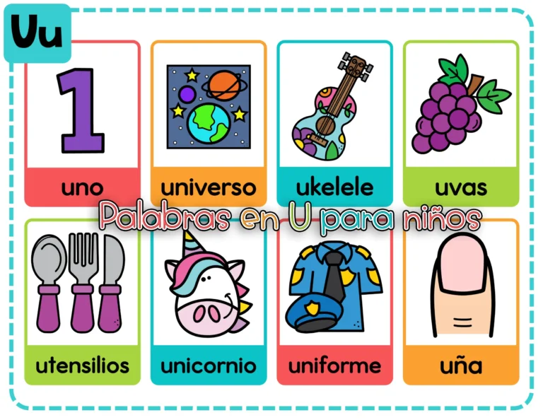 Palabras con U para niños - Material Educativo y Material Didáctico Maestra Judith