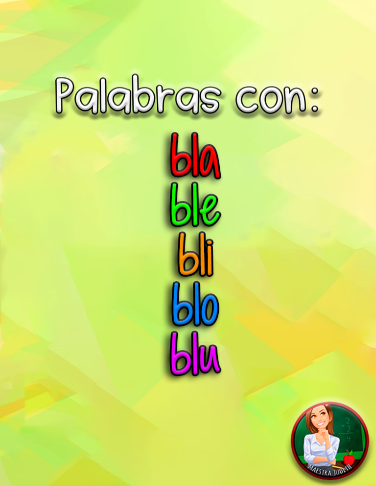 Palabras con bla ble bli blo blu - Material Educativo y Material Didáctico Maestra Judith