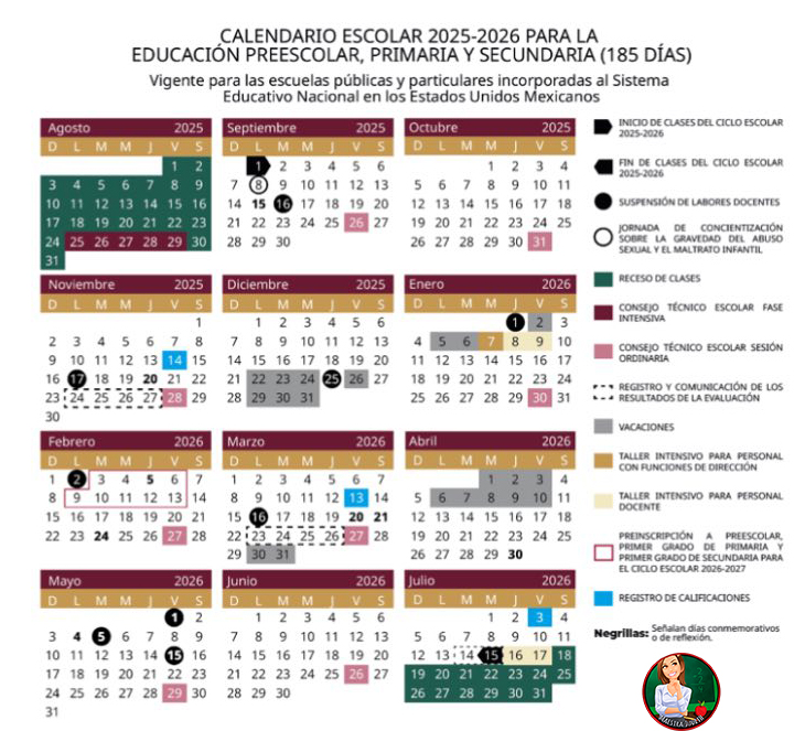 Calendario escolar 2025-2026 educación básica México - Material Educativo y Material Didáctico ...